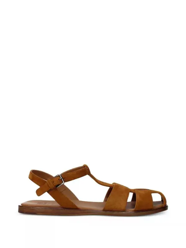 Church's Suede T-strap Sandals - Brown
