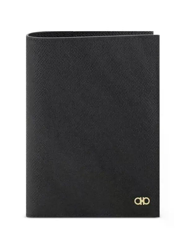 FERRAGAMO Gancini Passport Holder - Black