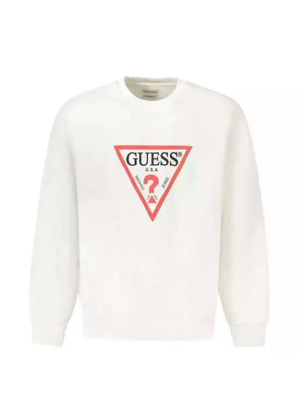 Guess Iconic Logo-print Cotton Sweater - White