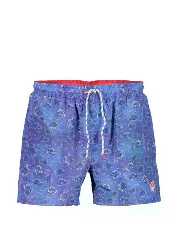 NORTH SAILS Fish-print Swim Shorts - Blue