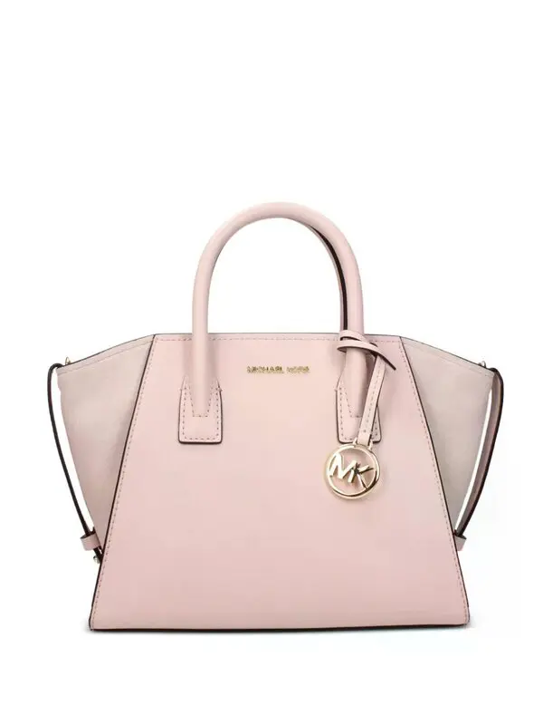 Michael Kors Leather Tote Bag With Logo Charm - Pink