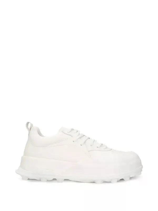 JIL SANDER Orb Lace-up Leather Sneakers - White