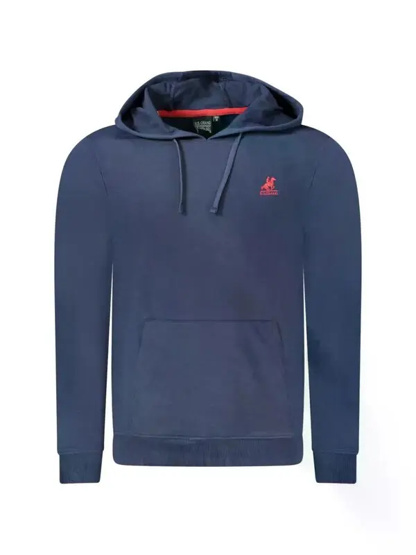 U.S. GRAND Logo-embroidered Hoodie - Blue
