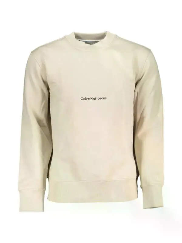 Calvin Klein Logo-print Cotton Sweatshirt - Neutrals
