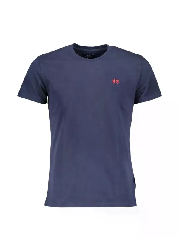 LA MARTINA Logo-embroidered T-shirt - Blue