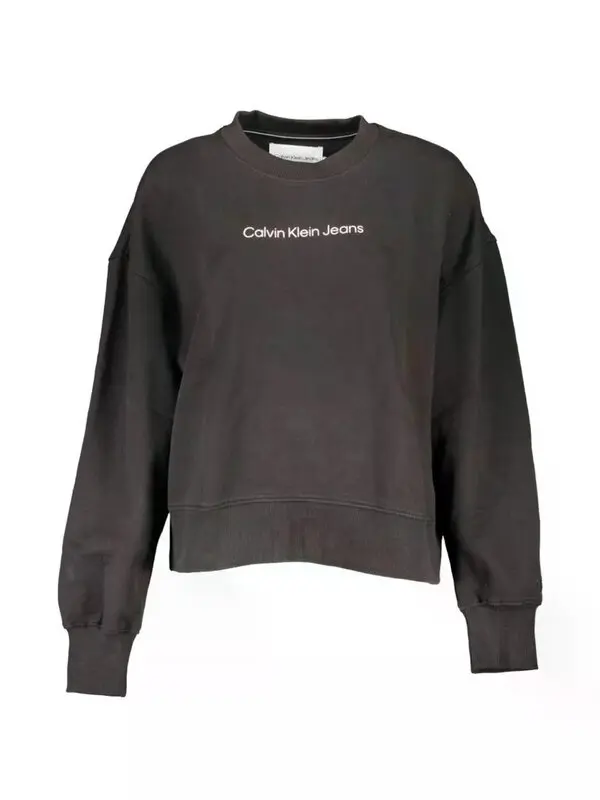 Calvin Klein Logo-embroidered Cotton Sweater - Black