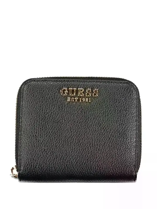 Guess Logo-plaque Zip-around Wallet - Black