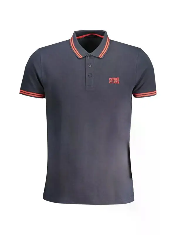 Roberto Cavalli Tipped Polo Shirt - Blue