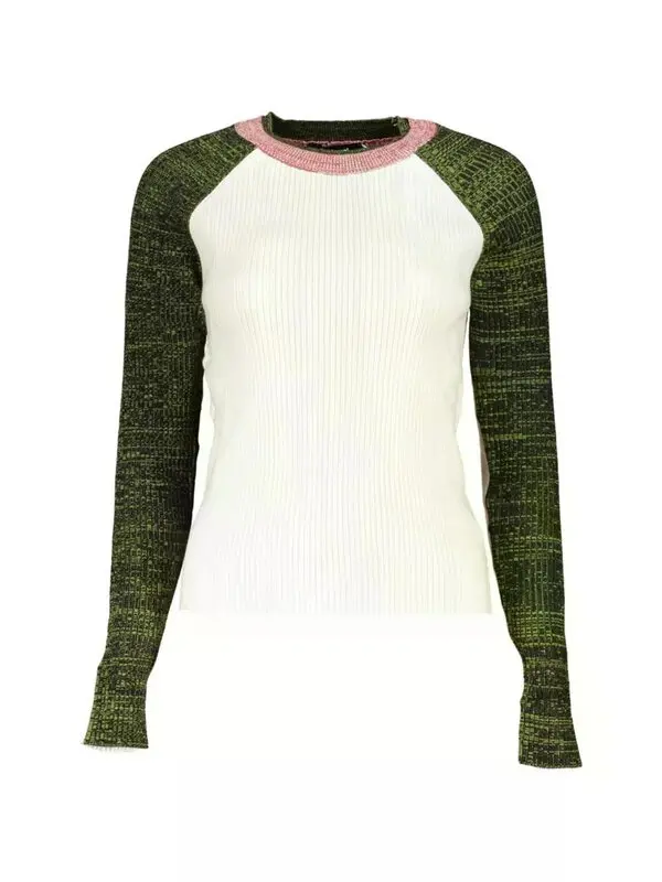 Desigual Ribbed-knit Colour-block Sweater - Neutrals