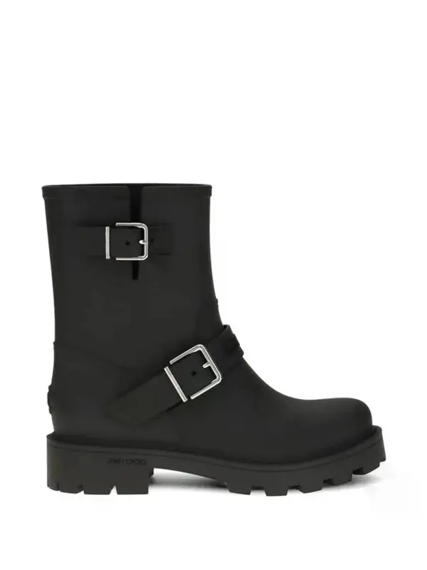 JIMMY CHOO Buckle-detail Rain Boots - Black