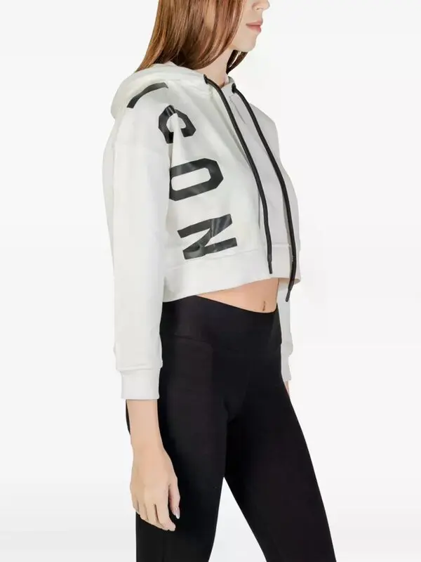 ICON BRAND Logo-print Cropped Hoodie