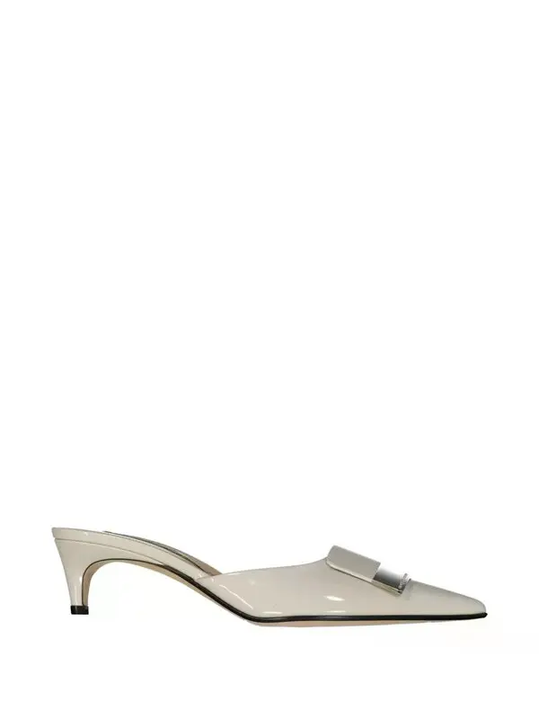 SERGIO ROSSI Sr1 Plaque-detail Mules - Neutrals