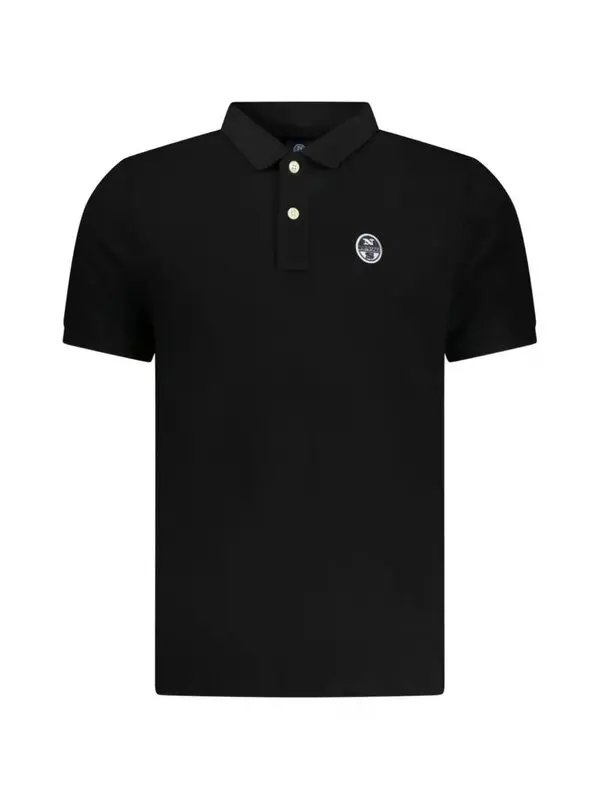 NORTH SAILS Logo-patch Piqué Polo Shirt - Black