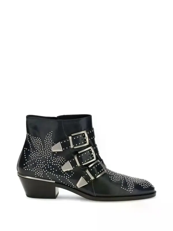 Chloé Susanna Studded Leather Ankle Boots - Black