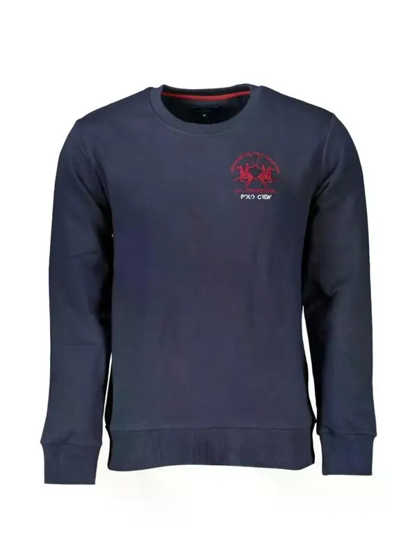 LA MARTINA Embroidered-logo Cotton Sweater - Blue
