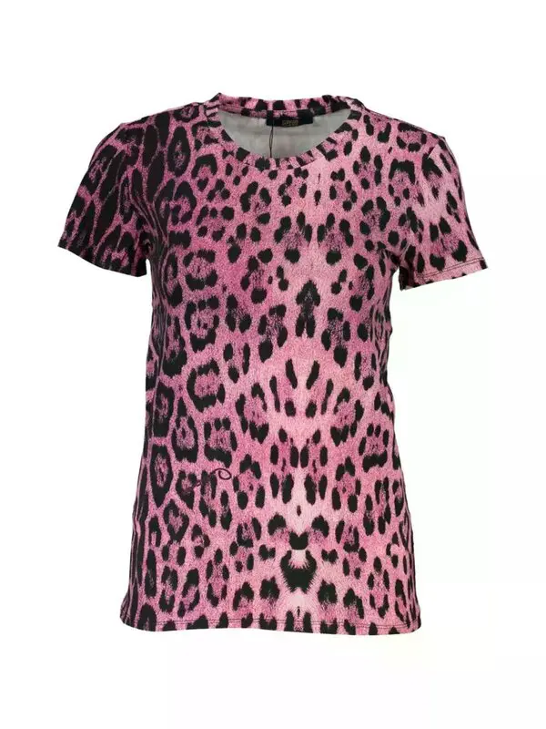 Roberto Cavalli Leopard-print T-shirt - Pink