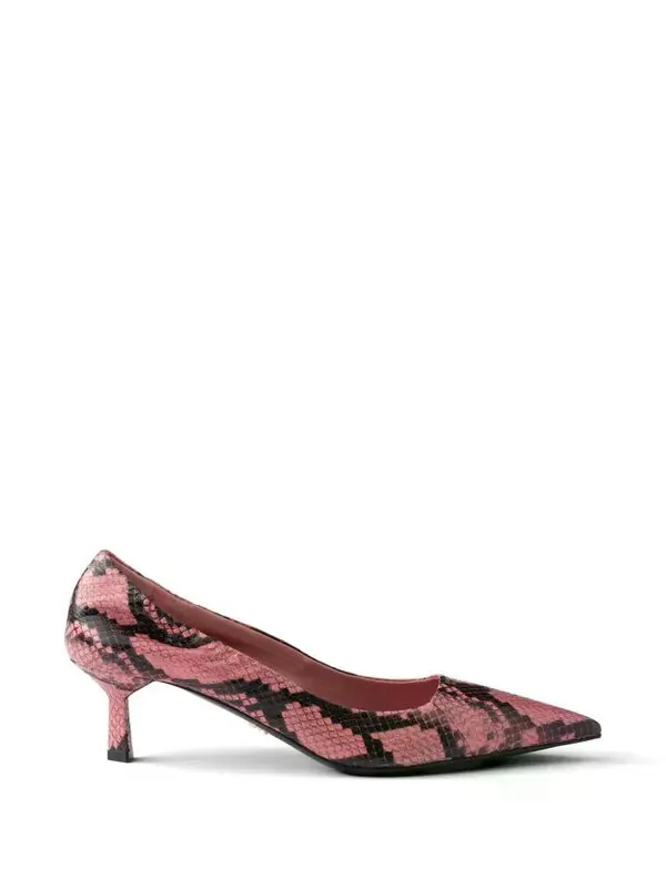 Prada Printed Ayers Leather Pumps - Pink