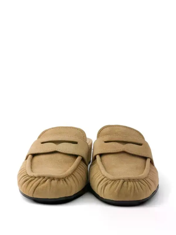 Prada Suede Mules - Neutrals