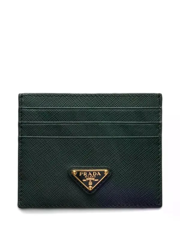 Prada Saffiano Leather Card Holder - Green