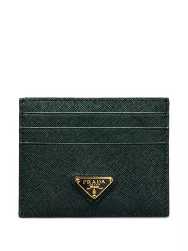 Prada Saffiano Leather Card Holder - Green