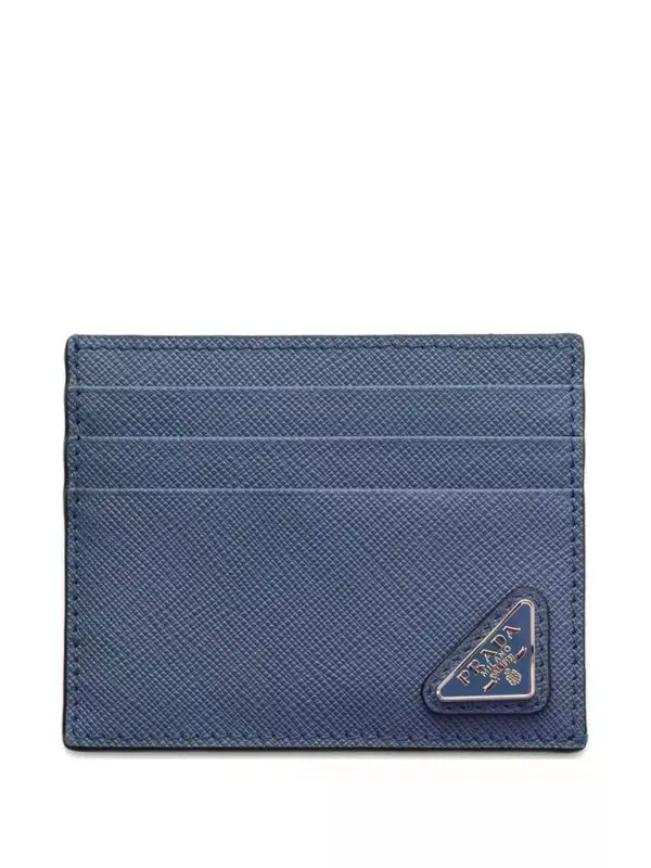 Prada Saffiano-leather Card Holder - Blue