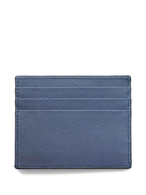 Prada Saffiano Leather Card Holder - Blue