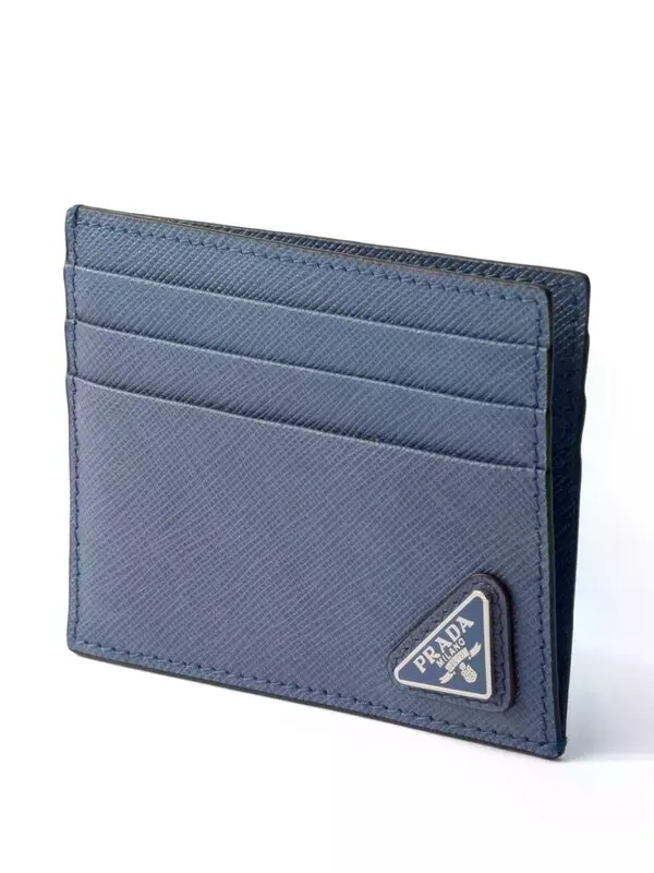 Prada Saffiano Leather Card Holder - Blue