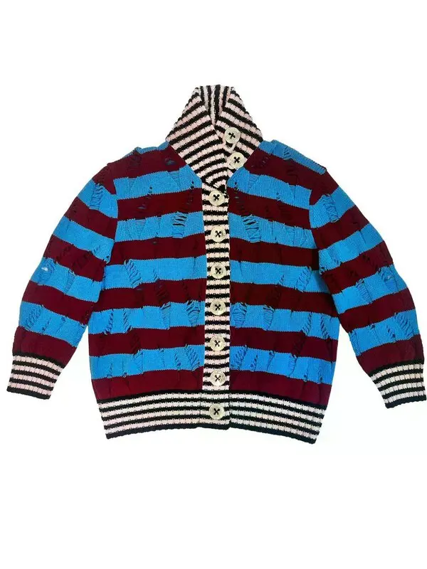 CHOPOVA LOWENA Letterman Striped Cardigan
