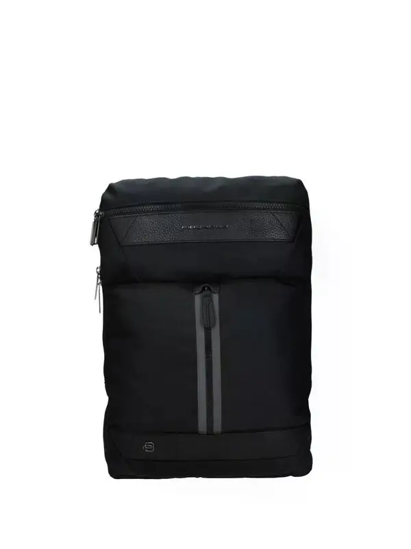 PIQUADRO Leather-trimmed Panelled Backpack - Black