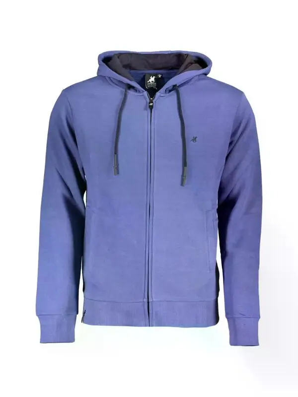 U.S. GRAND Logo-embroidered Zip-up Hoodie - Purple