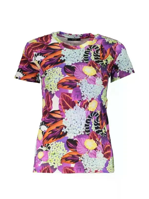 Roberto Cavalli Floral-print T-shirt - Purple