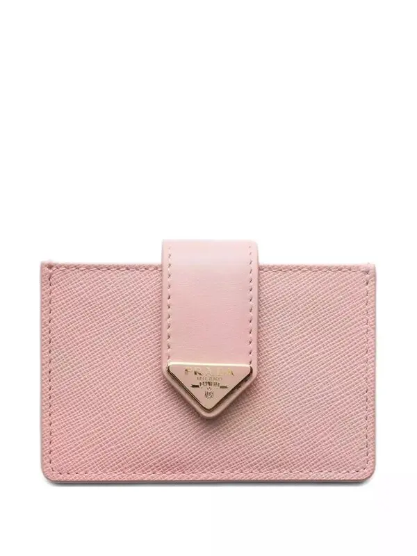 Prada Saffiano And Smooth Leather Card Holder - Pink