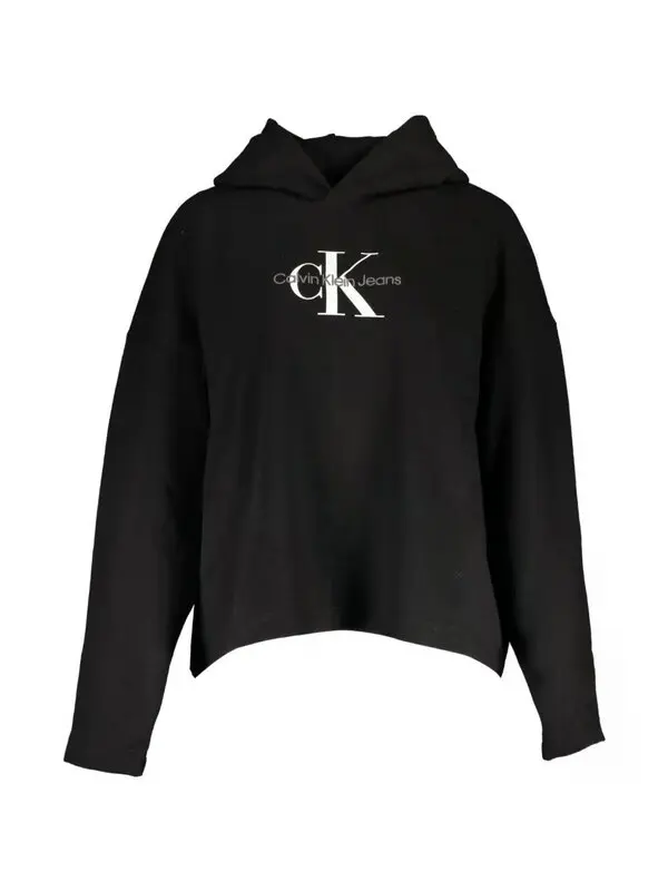 Calvin Klein Relaxed-fit Logo-print Hoodie - Black