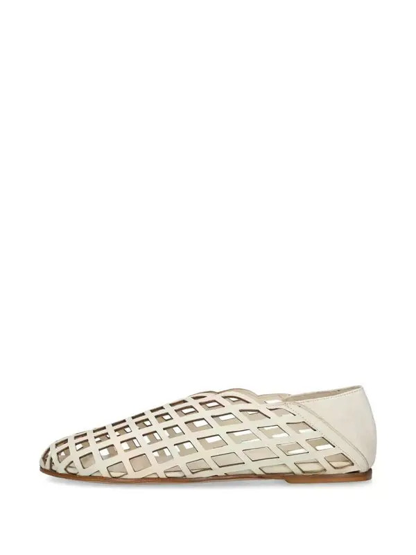 GIABORGHINI Leather Ballet Flats - Neutrals