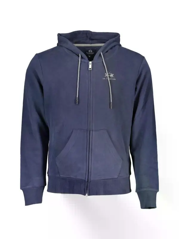 LA MARTINA Zip-up Logo Hoodie - Blue