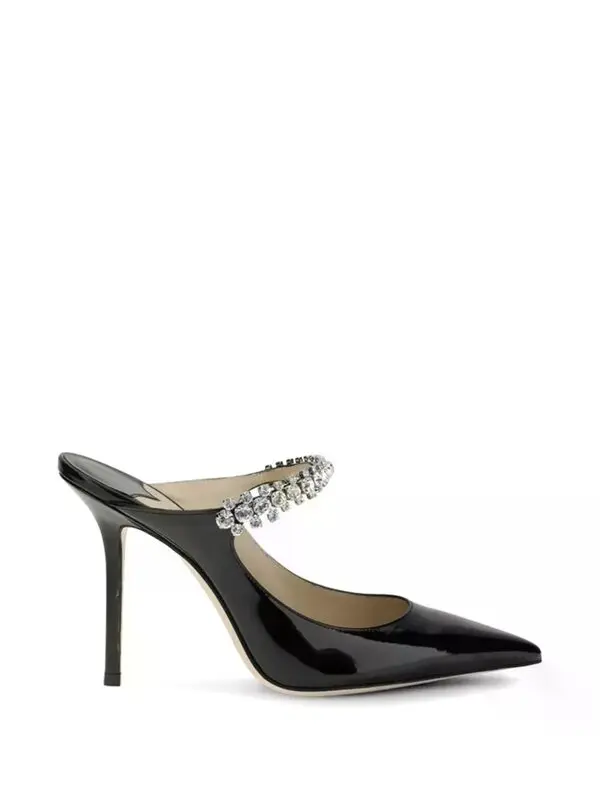 JIMMY CHOO Bing Crystal-embellished Patent Leather Pumps - Black