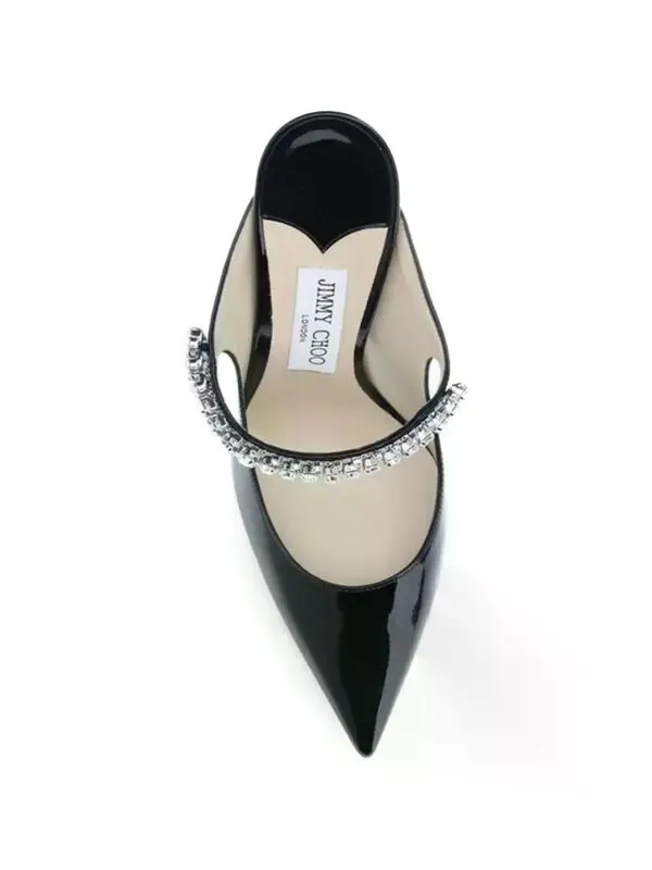 JIMMY CHOO Bing Crystal-embellished Patent Leather Pumps - Black
