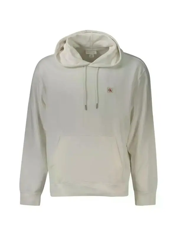 Calvin Klein Logo-patch Drawstring Hoodie - Neutrals
