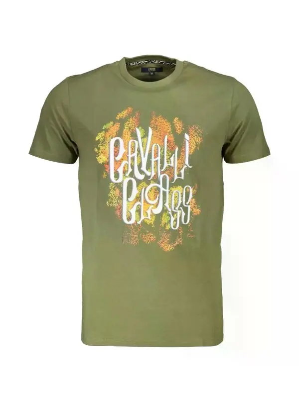 Roberto Cavalli Logo-graphic Cotton T-shirt - Green