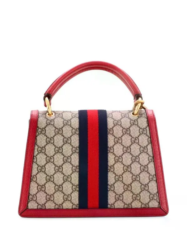 Gucci Queen Margaret Gg Coated Canvas Top Handle Satchel - Red