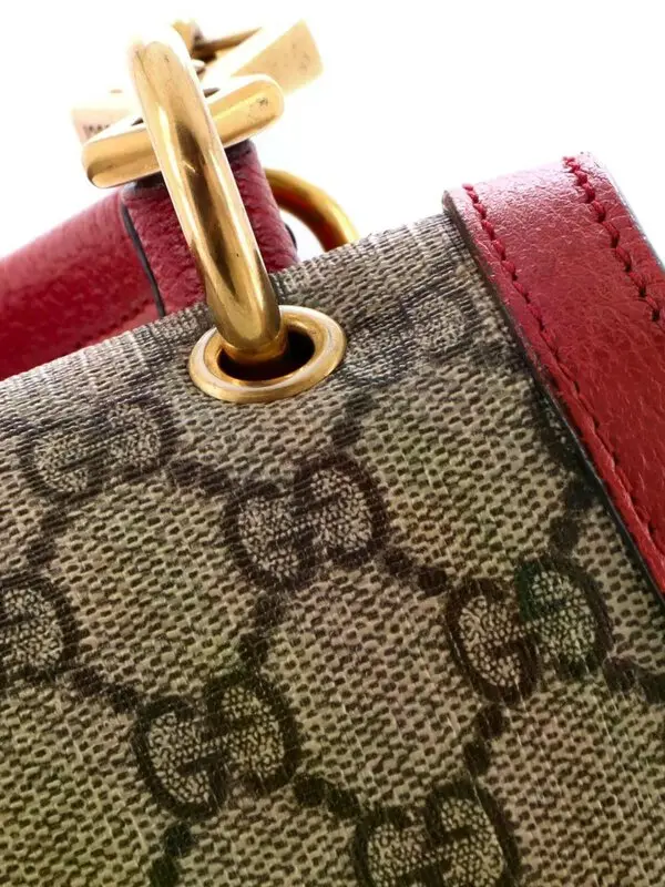 Gucci Queen Margaret Gg Coated Canvas Top Handle Satchel - Red