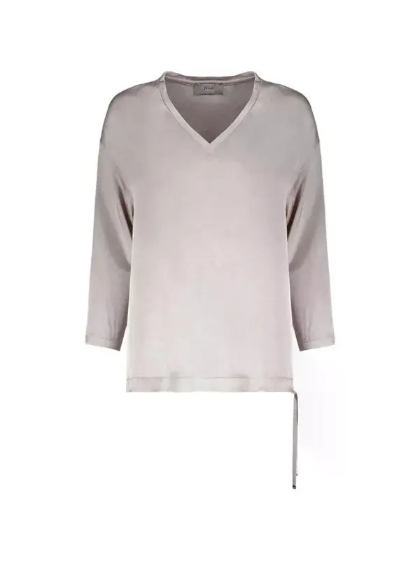 Herno Drawstring V-neck Blouse - Neutrals