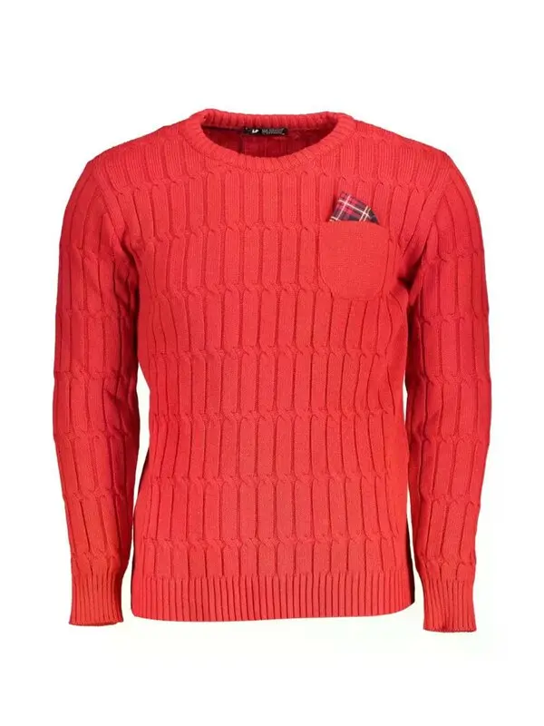 U.S. GRAND Cable-knit Sweater With Pocket Detail - Red