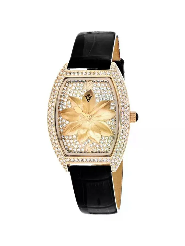CHRISTIAN VAN SANT Lotus Crystal 36mm Watch - Gold