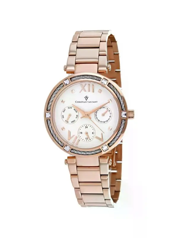 CHRISTIAN VAN SANT Sienna 33mm Watch With Crystal-embellished Bezel