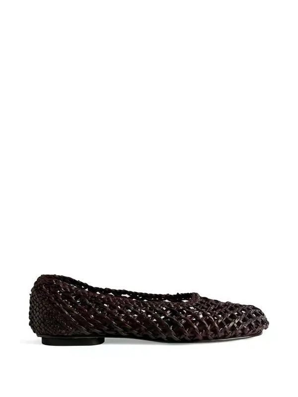 Le Monde Beryl Mica Woven Leather Ballet Flats - Brown