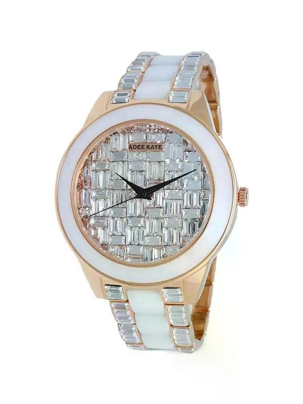 ADEE KAYE Venice Crystal-embellished 41mm Watch - Silver