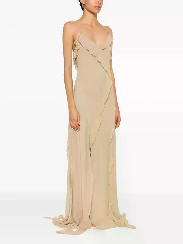 ANIYE BY Marian Ruffled Maxi Dress - Neutrals