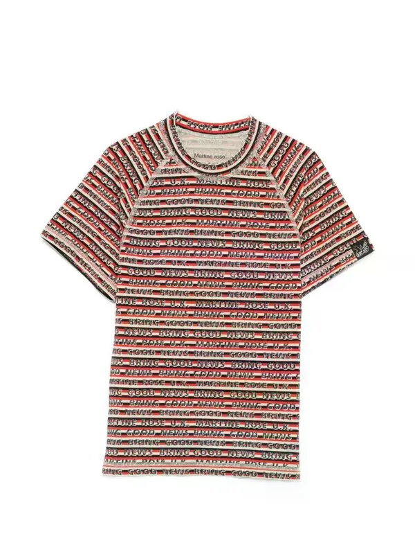 Martine Rose Raglan-sleeve Shrunken T-shirt - Red