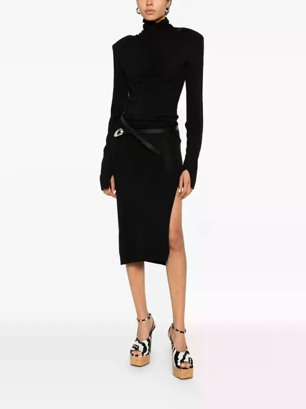Attico Roll-neck Wool Dress